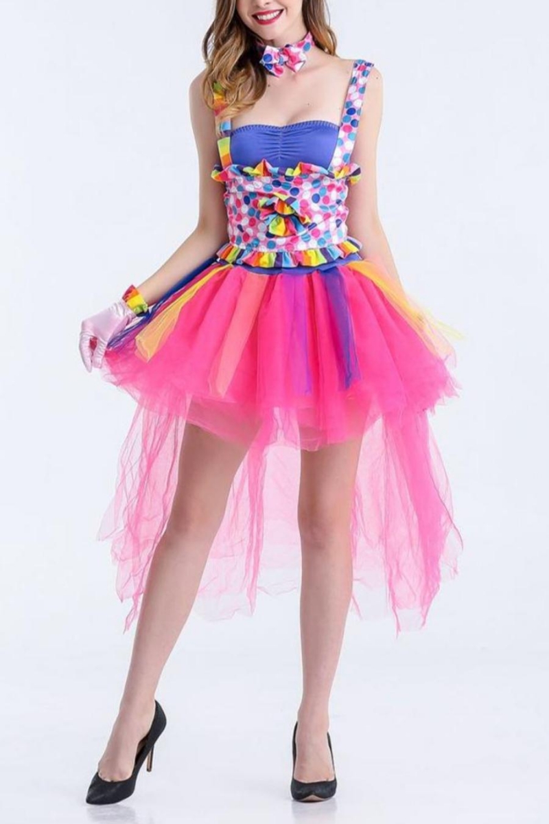 Wholesale New sling candy color mesh cosplay clown costume(with neck ...