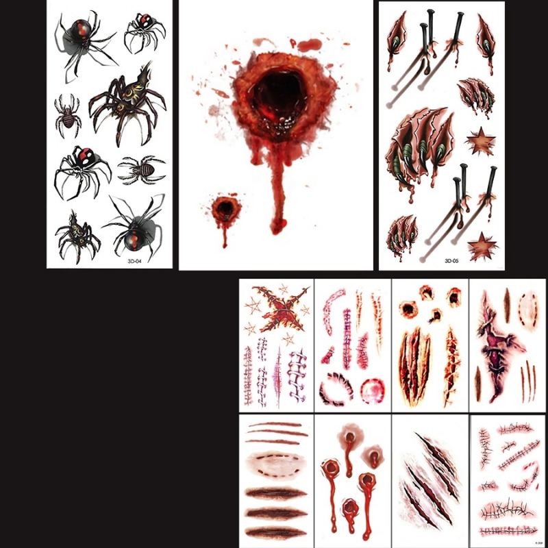 Wholesale Set of 11 pieces new fashion halloween horror blood print ...