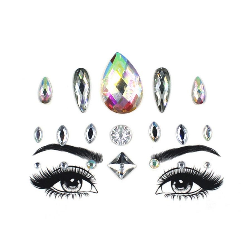 Wholesale One pc rhinestone acrylic face stickers KA010694 - Girlmerry.com