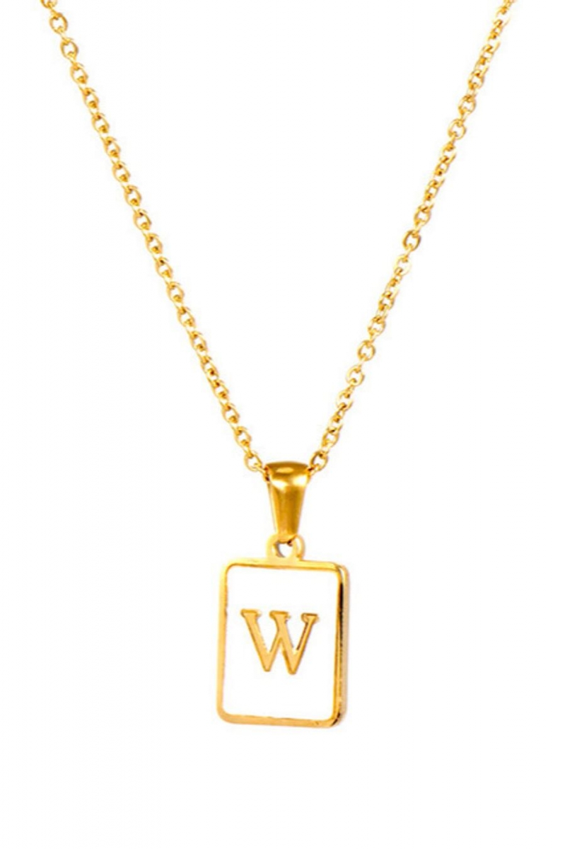 Wholesale One pc stylish shell letter pendant stainless steel necklace ...