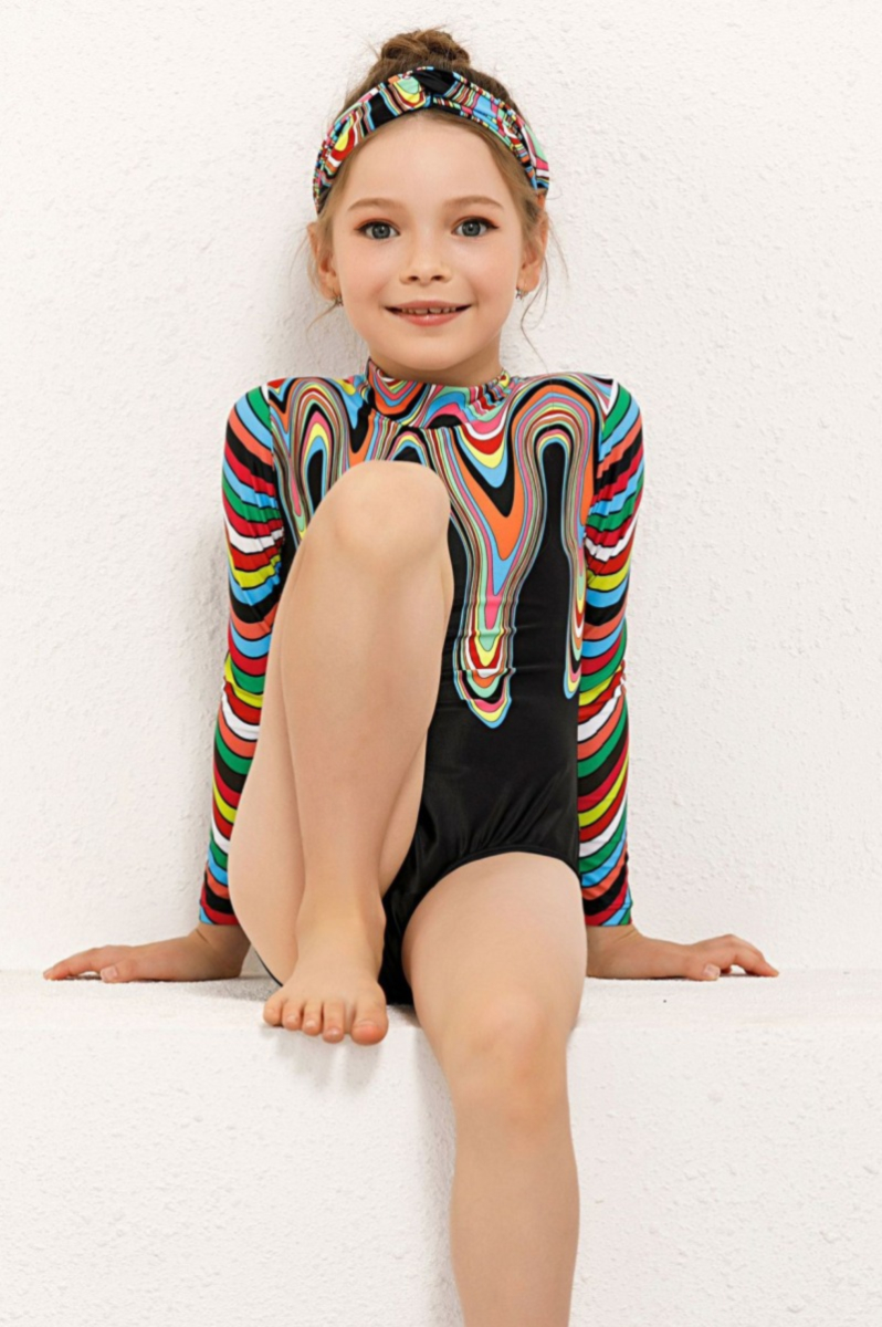 Wholesale Kids new plus size irregular stripes print unpadded back zip ...