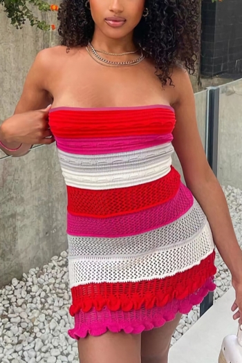 Wholesale Summer new two colors contrast color stripe knitted slight ...