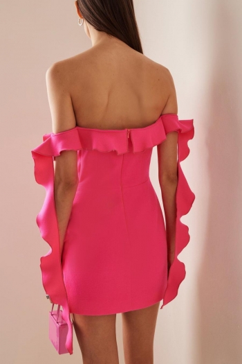 Wholesale Sexy slight stretch ruffle zip-up slit mini dress AA015957 ...