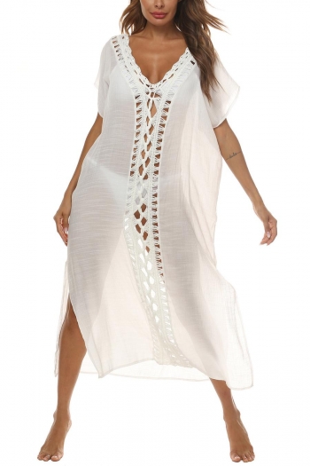 Wholesale Micro see through deep v hollow crochet sexy beach dress ...