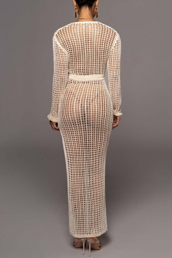 Wholesale Sexy 4 colors crochet cutout deep-v slit beach maxi dress ...