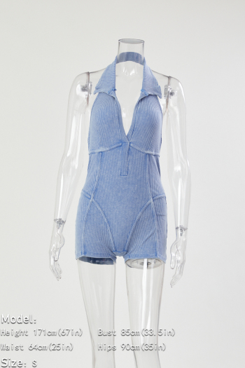 Wholesale Sexy slight stretch 4 colors solid color deep v-neck playsuit ...