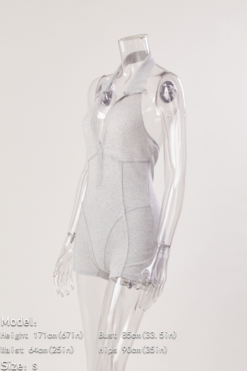 Wholesale Sexy slight stretch 4 colors solid color deep v-neck playsuit ...