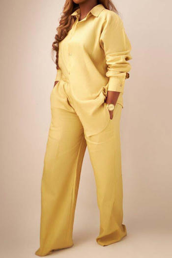 Wholesale Casual plus size non-stretch loose lapel button solid color ...