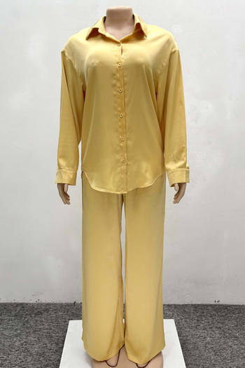 Wholesale Casual plus size non-stretch loose lapel button solid color ...