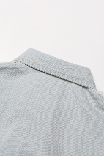 Wholesale Non-stretch contrast color single-breasted ripped stylish ...