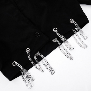 Wholesale Sexy slight stretch eyelet metal chain crop top EA010607 ...