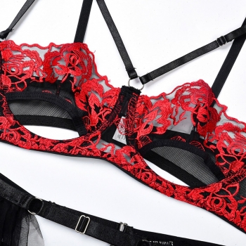 Wholesale Sexy lingerie new mesh embroidery lace contrasting colors ...