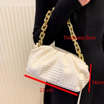 Wholesale Fuzzy metal chain decor crossbag 22cm(l)* 8cm(w)* 16cm(h ...