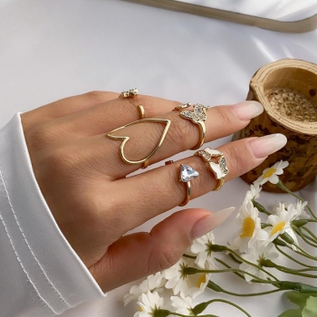 Wholesale Five pc set rhinestone alloy dripping oil heart butterfly ...