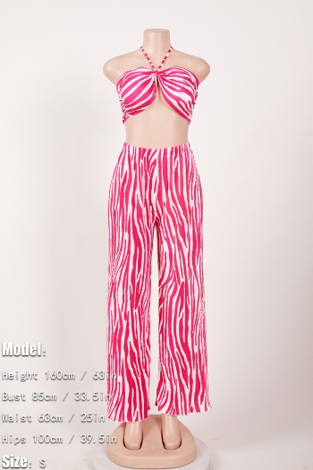 Wholesale Sexy slight stretch stripe printing halter neck backless ...