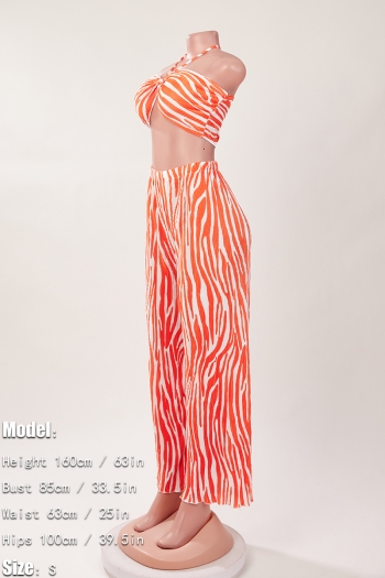 Wholesale Sexy slight stretch stripe printing halter neck backless ...