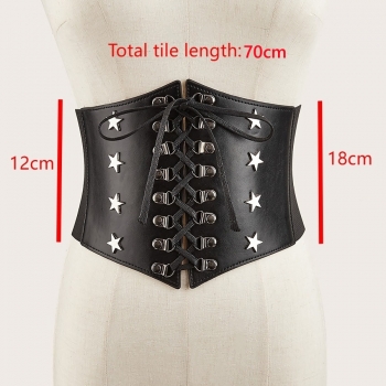 Wholesale Slight stretch star rivet crossed sling lace up retro corset ...